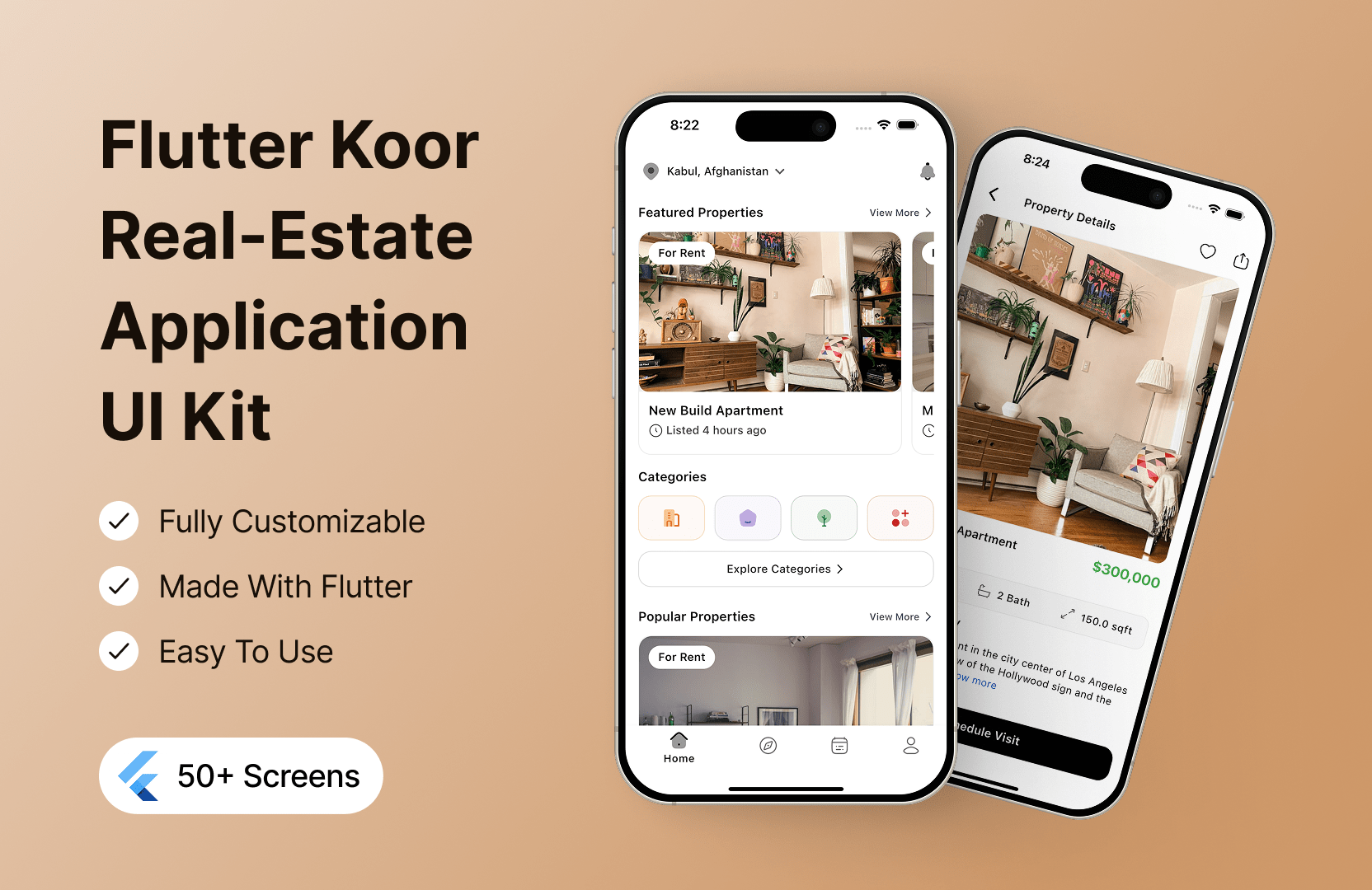 Koor: Flutter Real Estate UI Kit | Property Listing & Booking Platform